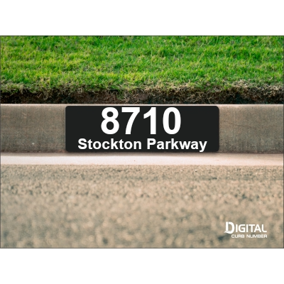 Black Custom Curb Number and Text – Digital Curb Number