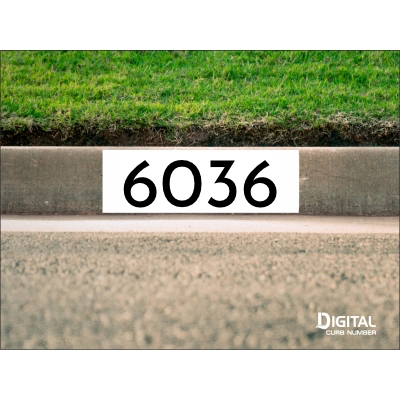 Modern White Curb Number – Digital Curb Number