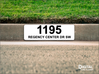 White Custom Curb Number and Text – Digital Curb Number