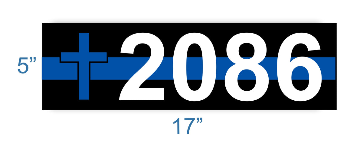 Thin Blue Line Cross - Digital Curb Number