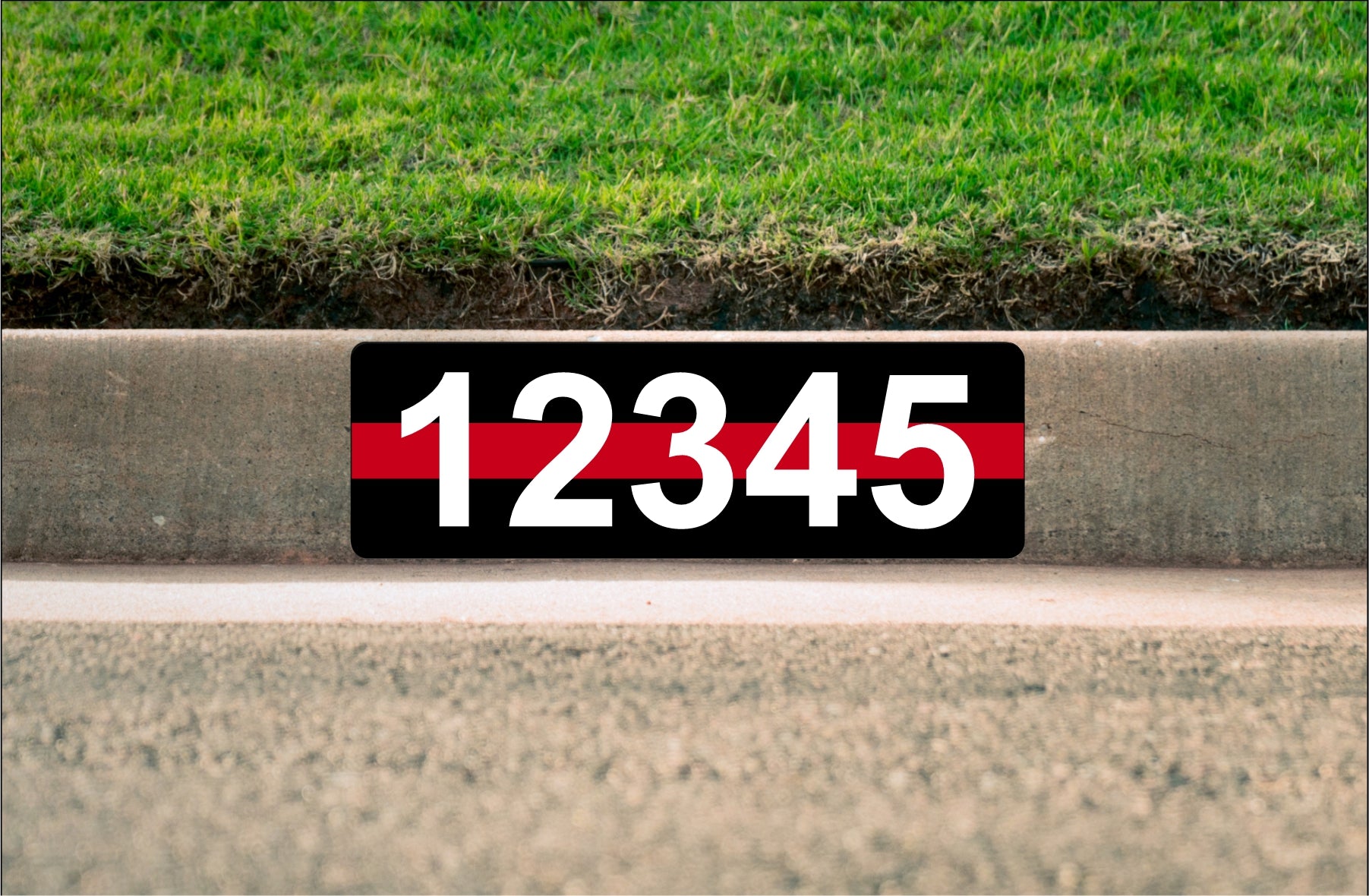 Thin Red Line Flag - Digital Curb Number