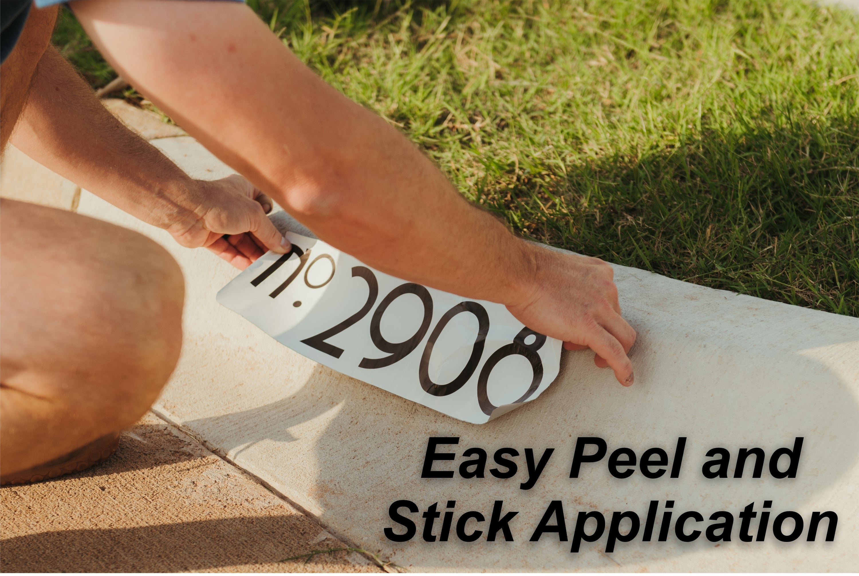 Modern White Curb Number - Digital Curb Number