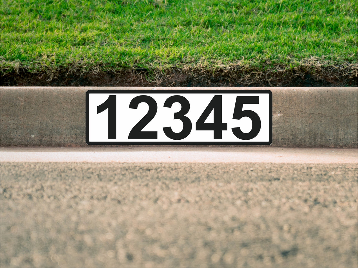White Background Black Number - Digital Curb Number