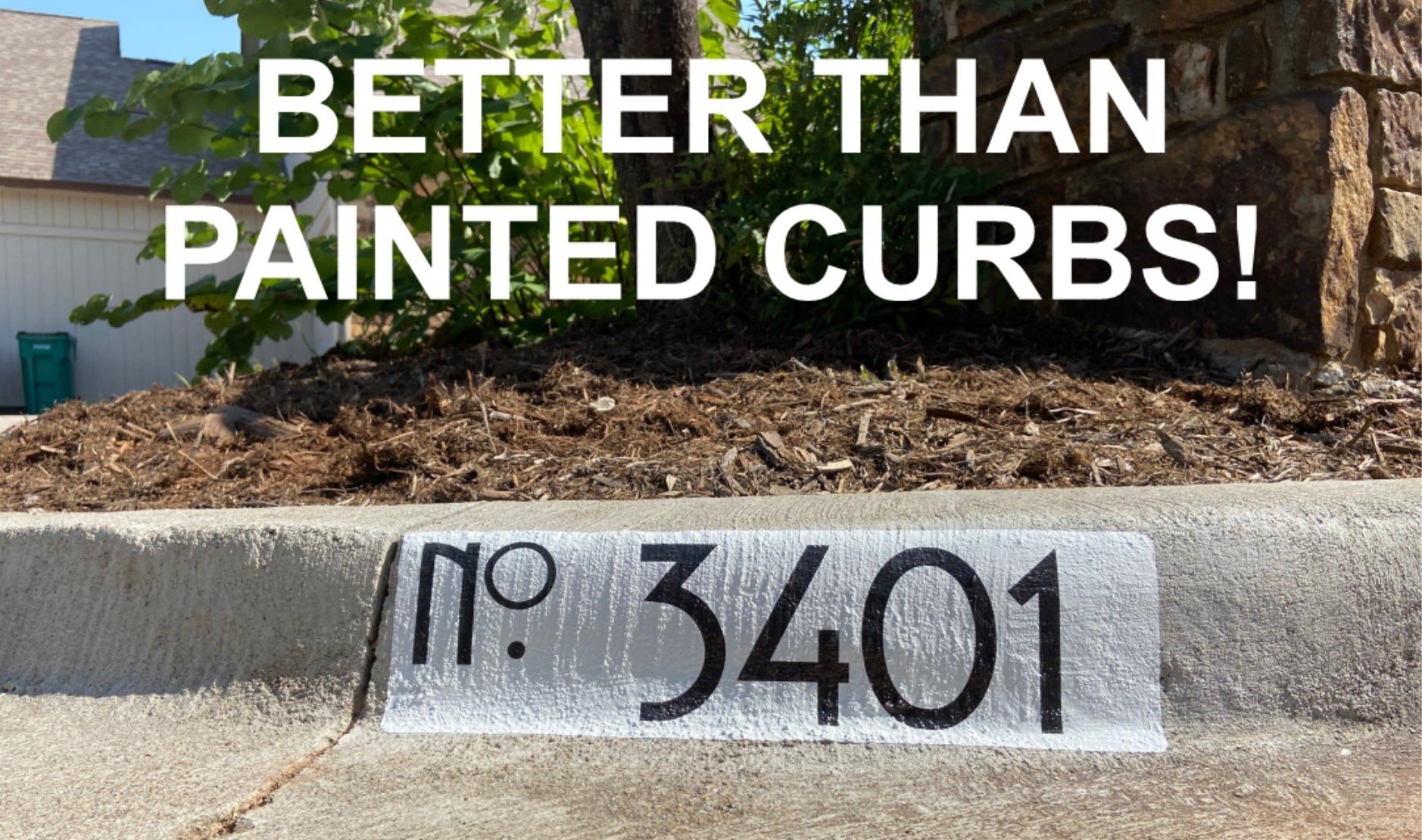 Art Deco, White Background Black Number - Digital Curb Number