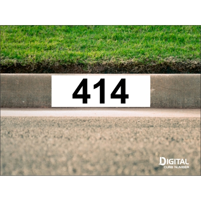 Modern White Curb Number – Digital Curb Number