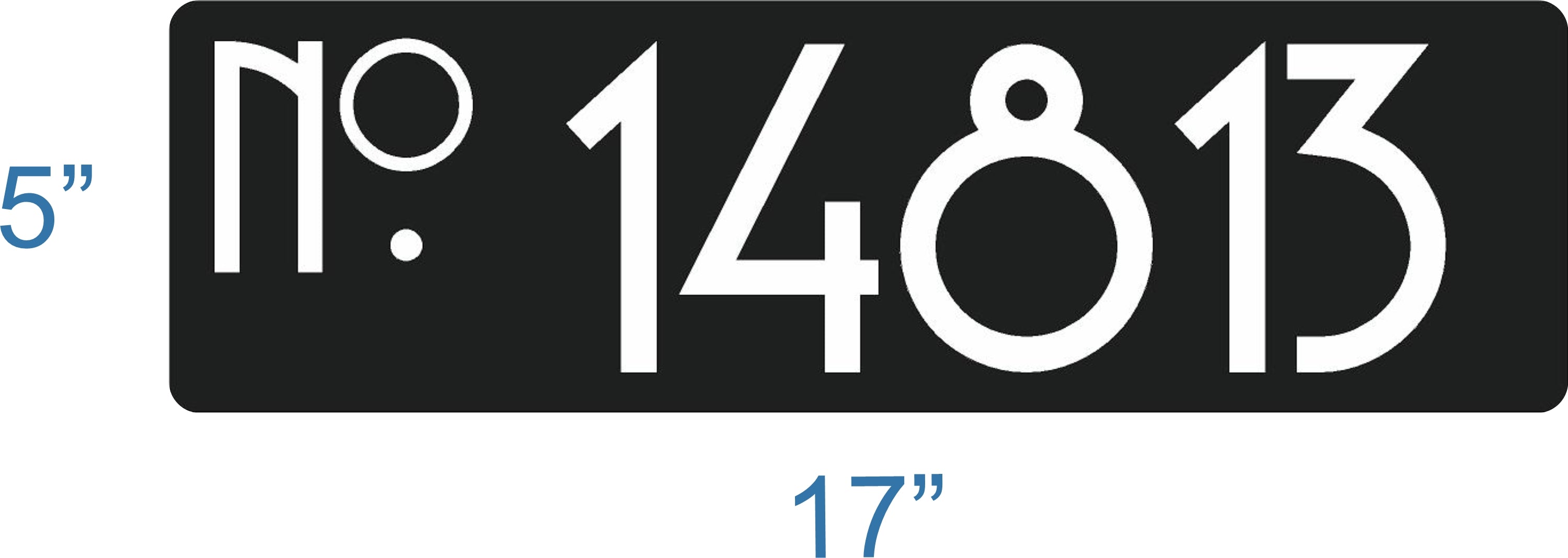 Art Deco, Black Background White Number - Digital Curb Number