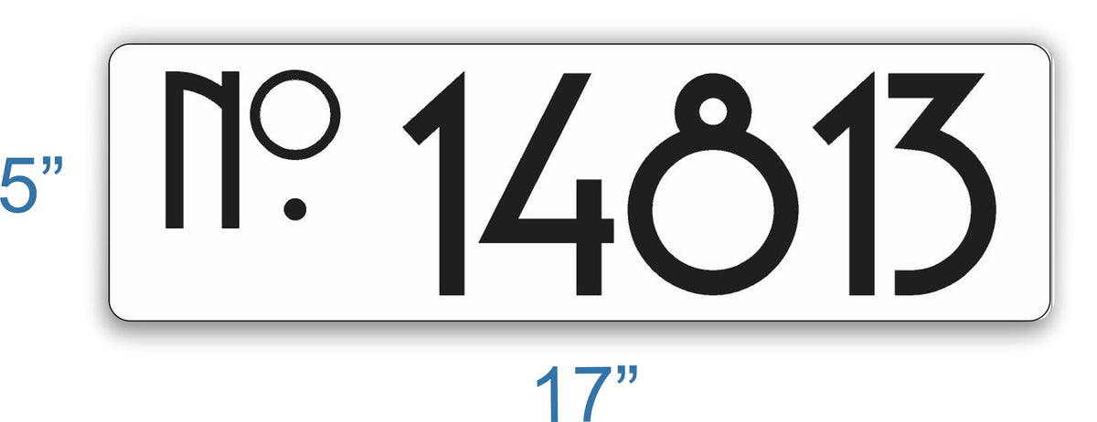 Art Deco, White Background Black Number - Digital Curb Number