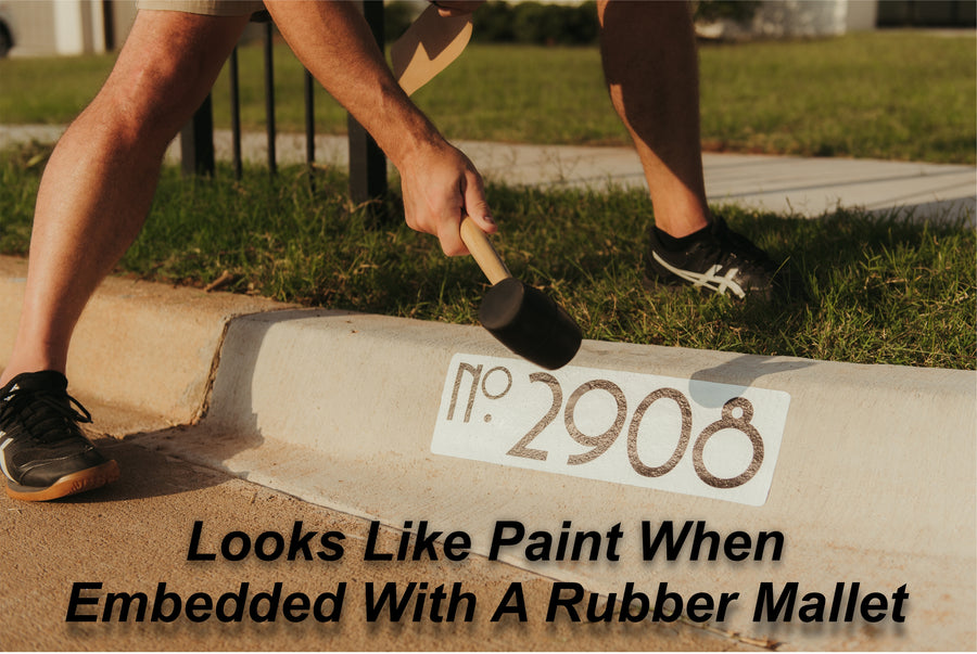 State of Texas Black Lettering on White Background - Digital Curb Number