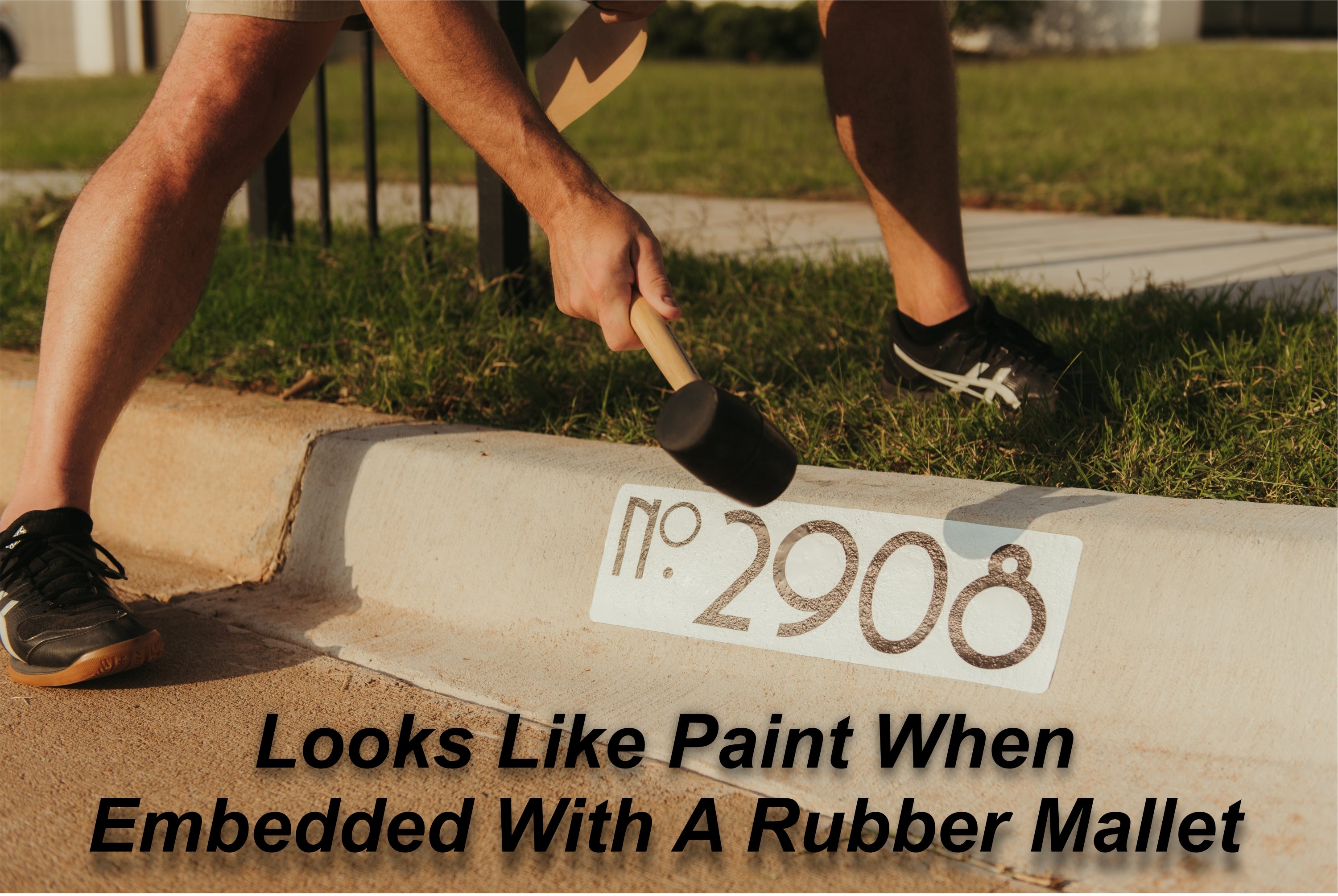 Modern White Curb Number - Digital Curb Number