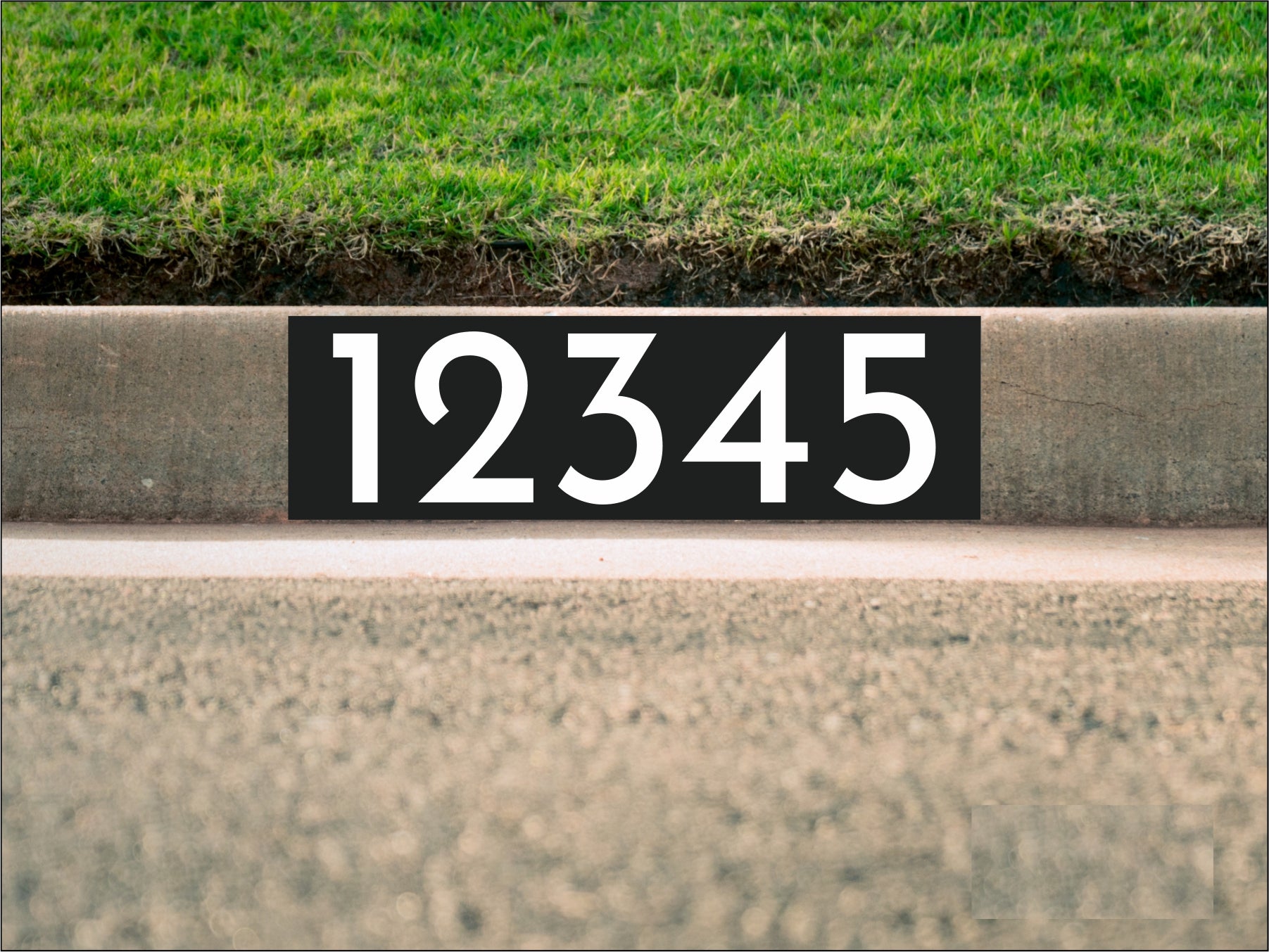 Modern Black Curb Number - Digital Curb Number