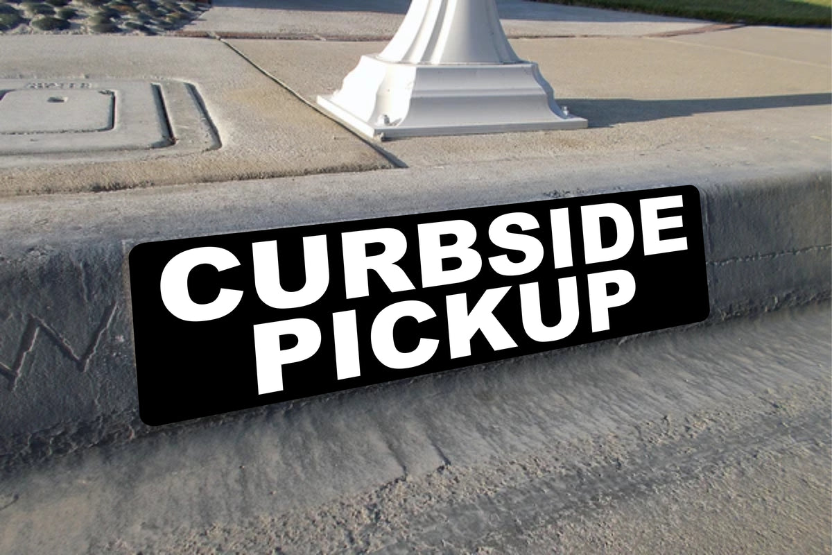 Curbside Pickup Blk Background Wht Lettering - Digital Curb Number