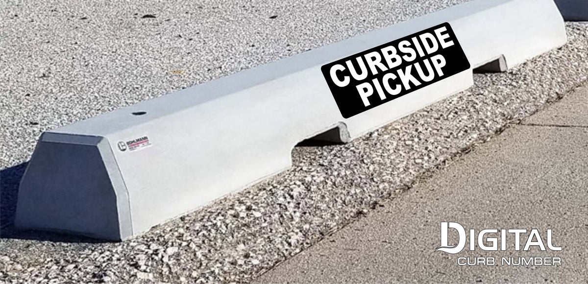 Curbside Pickup Blk Background Wht Lettering - Digital Curb Number