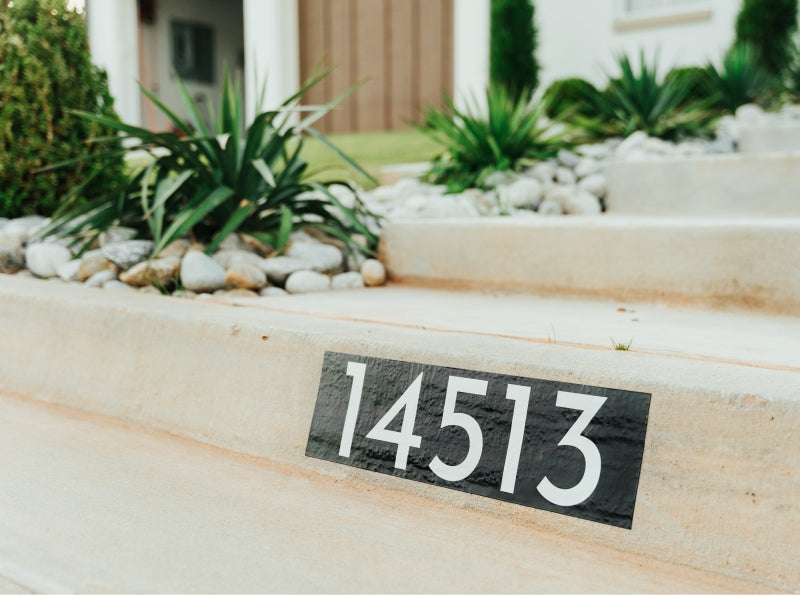 Modern Black Curb Number - Digital Curb Number